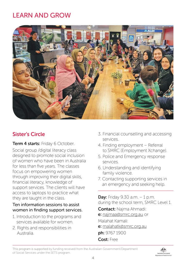 Term 4 2023 Program Guide - SMRC - Southern Migrant & Refugee Centre