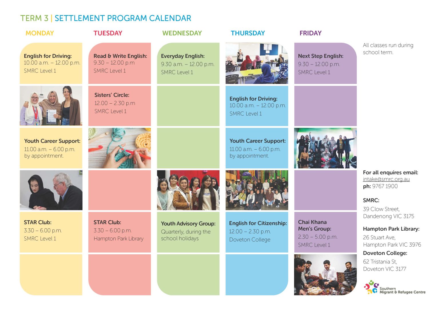Term 3 2025 Program Guide - SMRC - Southern Migrant & Refugee Centre